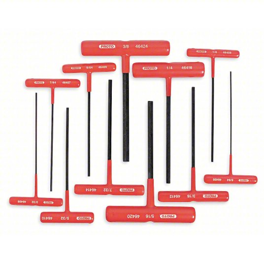 Proto J4968 Hex Key Set T Number of Pieces11 6 inch Overall Length